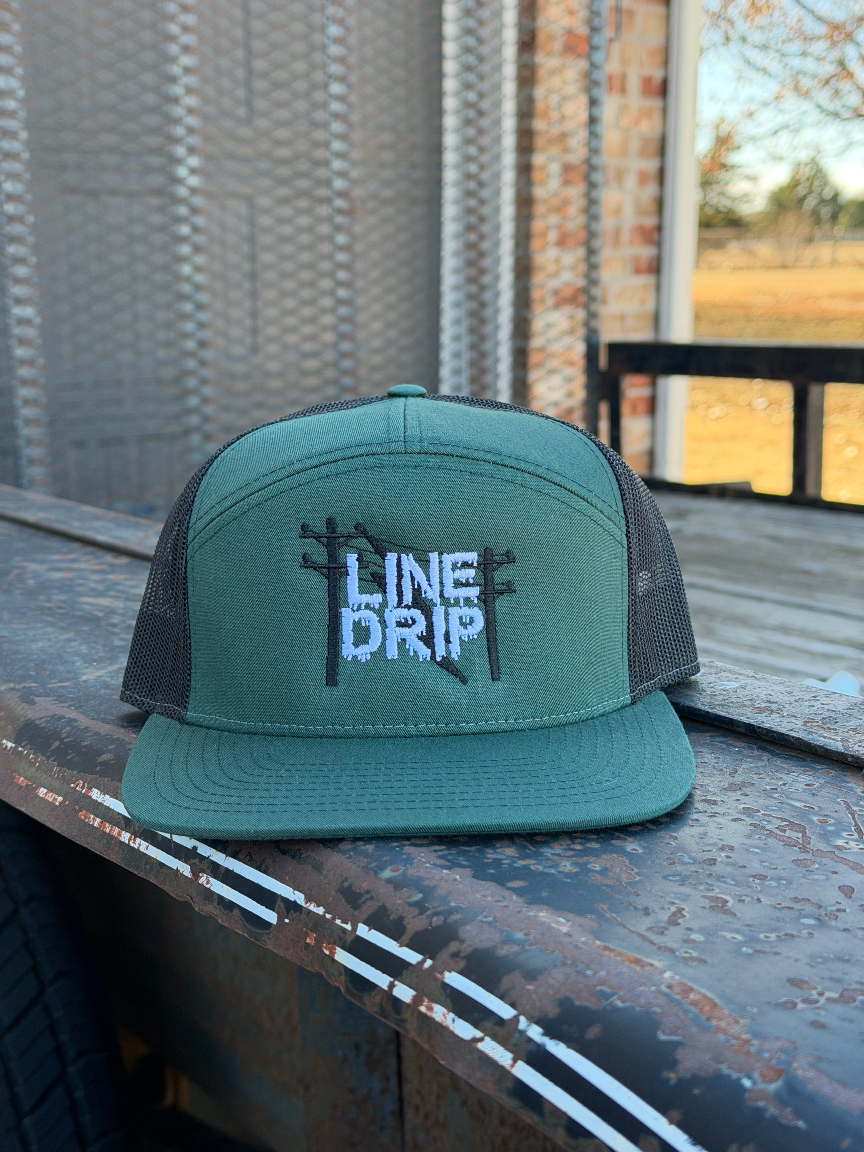 Dark Green & Black OG Line Drip Hat – ⚡️LINE DRIP💧